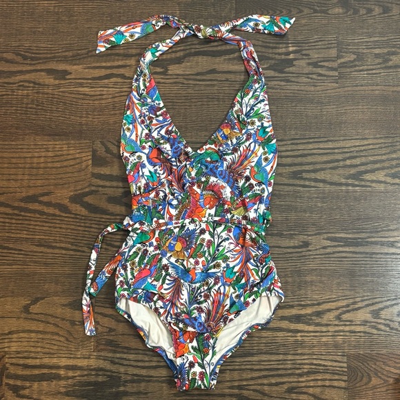 Anthropologie | Swim | Anthropologie Mermaid Bird Print Ruffle Wrap ...